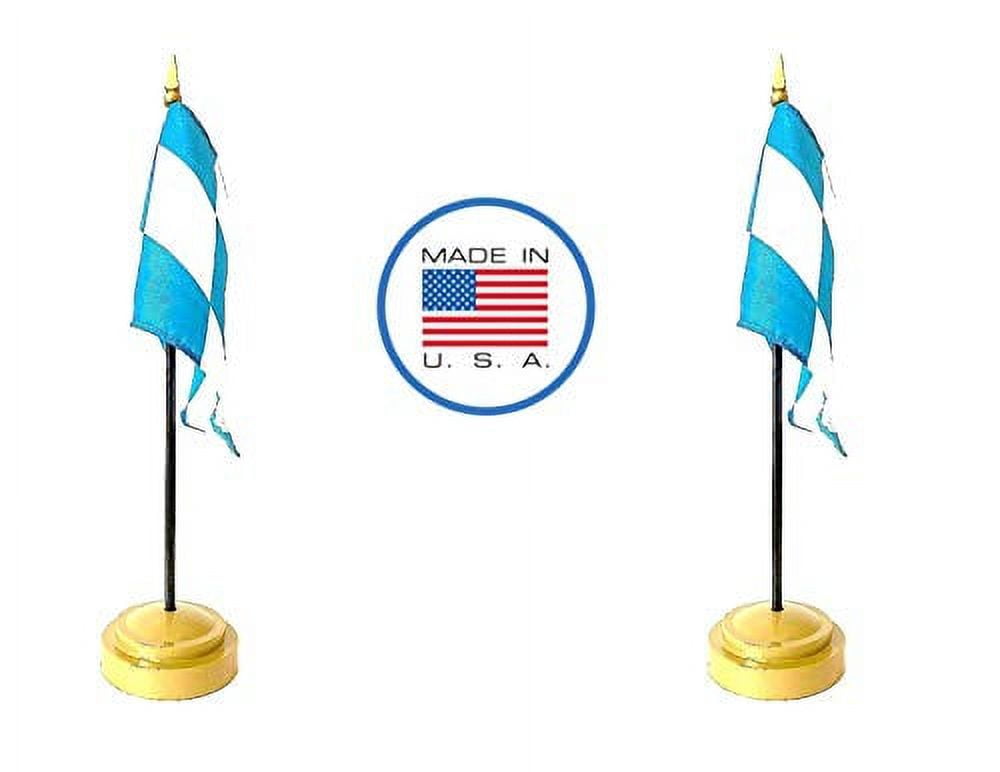 2 Bavaria Miniature Desk & Hand Waving Flags Set - Includes 2 Rayon 4 ...