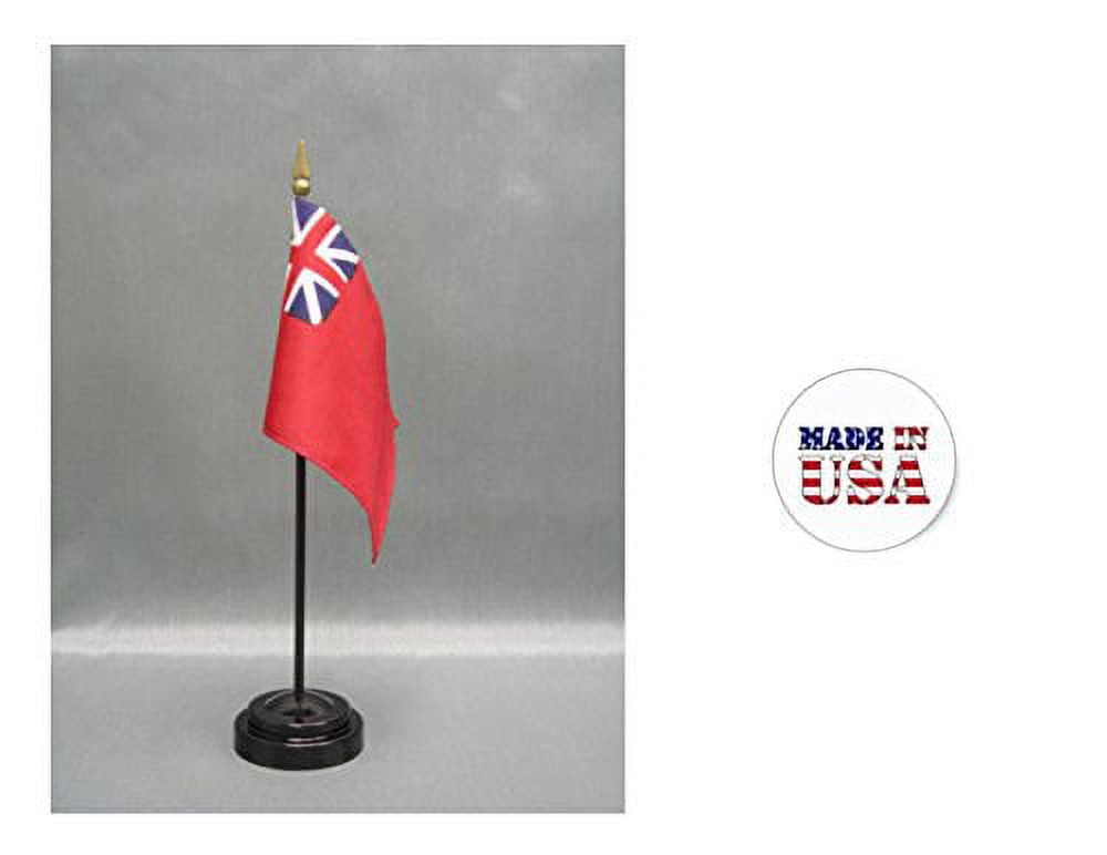 Made in The USA. 2 British Colonial Red Ensign 4"x6" Miniature Desk ...