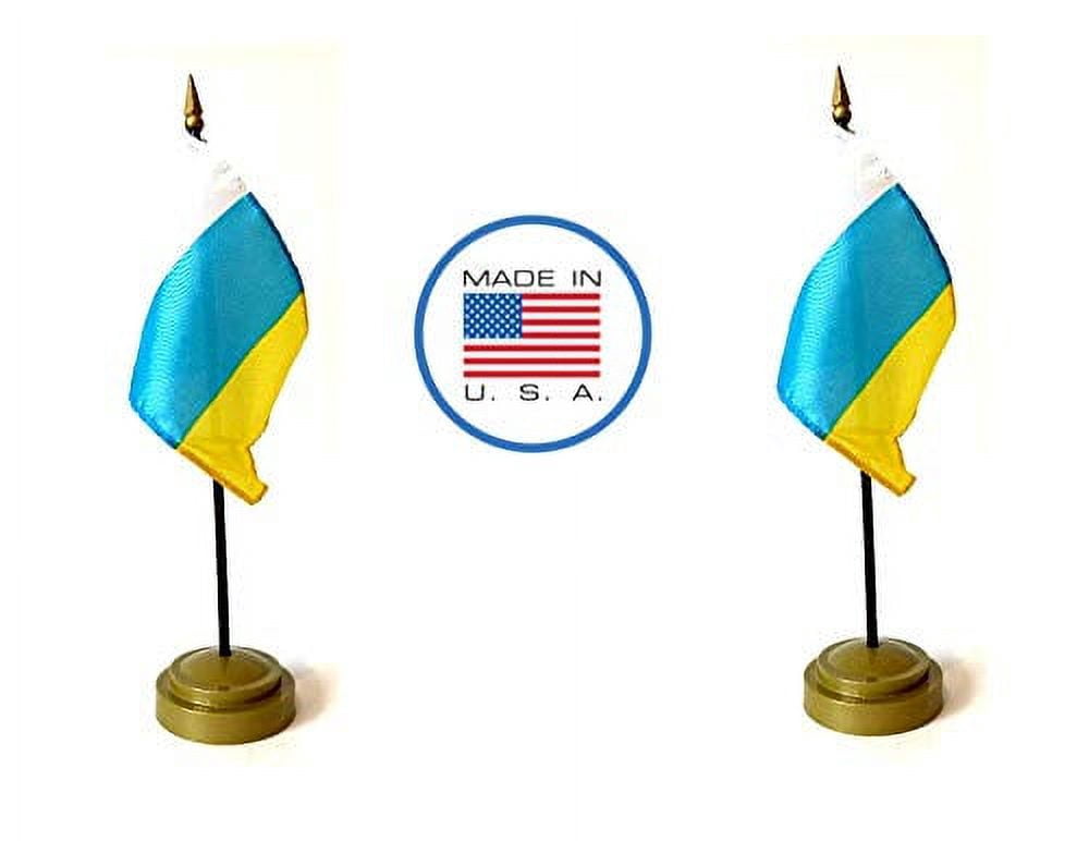 2 Canary Islands Miniature Desk & Hand Waving Flags Set - Includes 2 ...