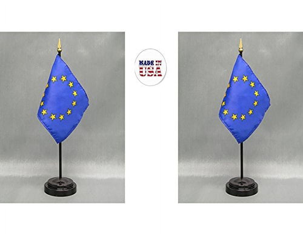 Made in The USA. 2 European Union Rayon 4"x6" Miniature Office Desk ...