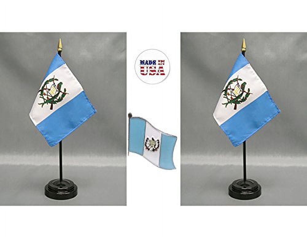 Guatemala Desk Flag Set; Two 4x6 inch American Made Table Flags with ...