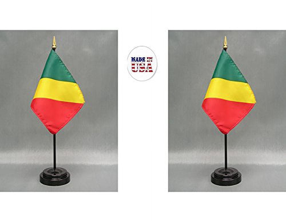 Made in The USA. 2 Republic of The Congo Rayon 4"x6" Miniature Office ...