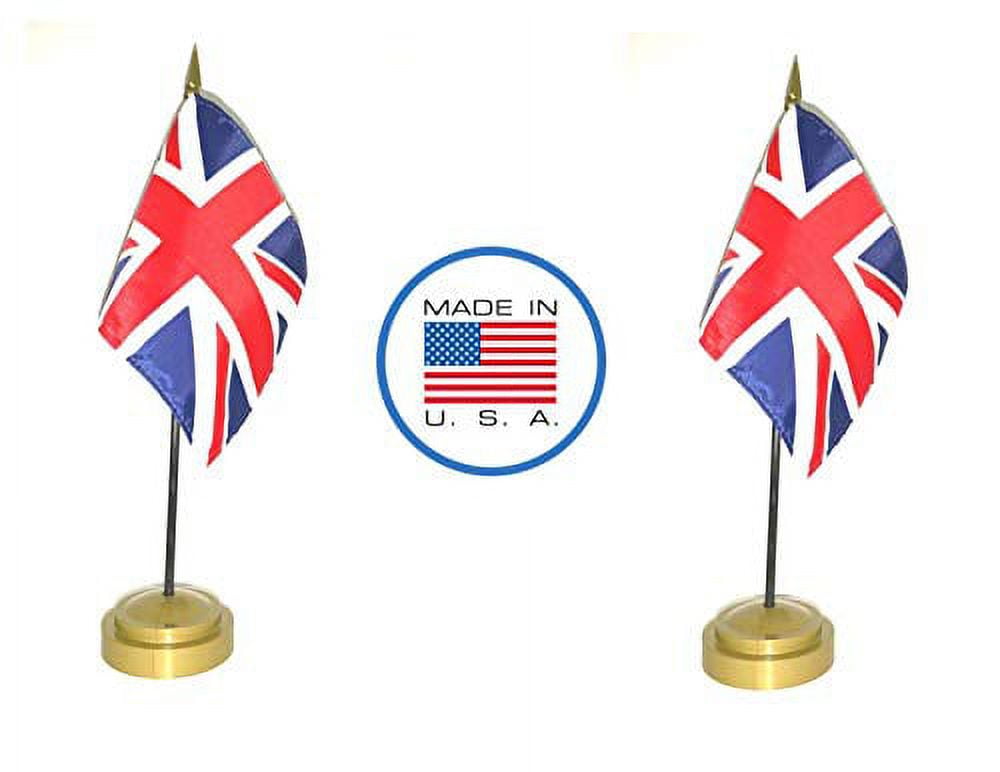 2 United Kingdom Miniature Desk & Hand Waving Flags Set - Includes 2 ...