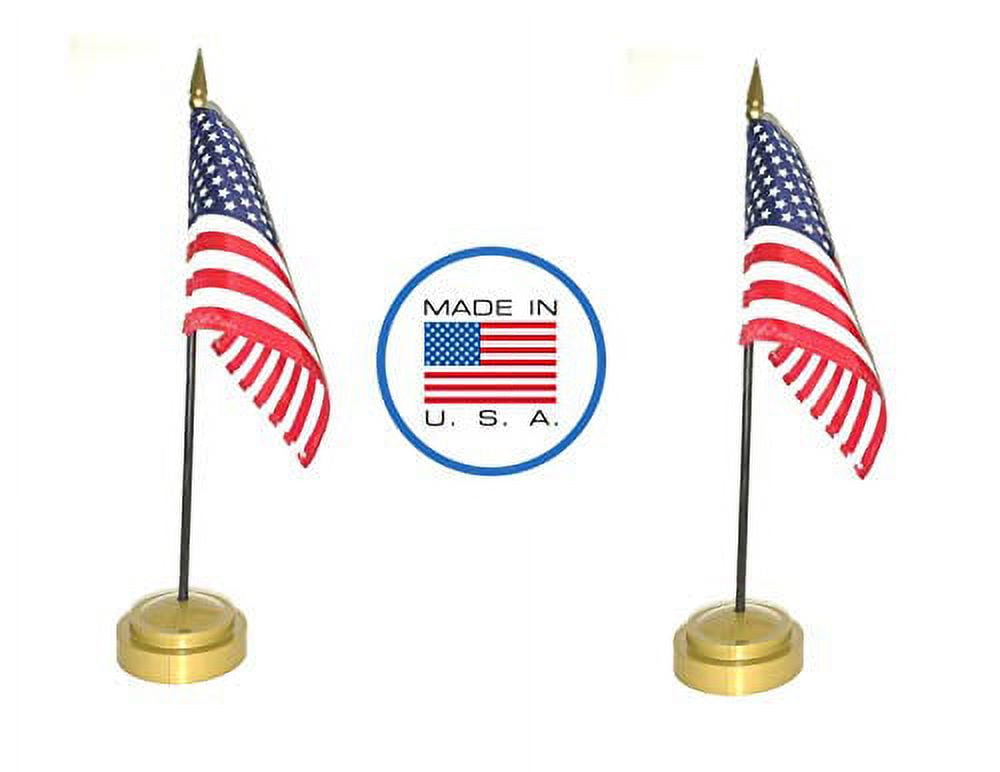 2 United States Miniature Desk & Hand Waving Flags Set - Includes 2 ...