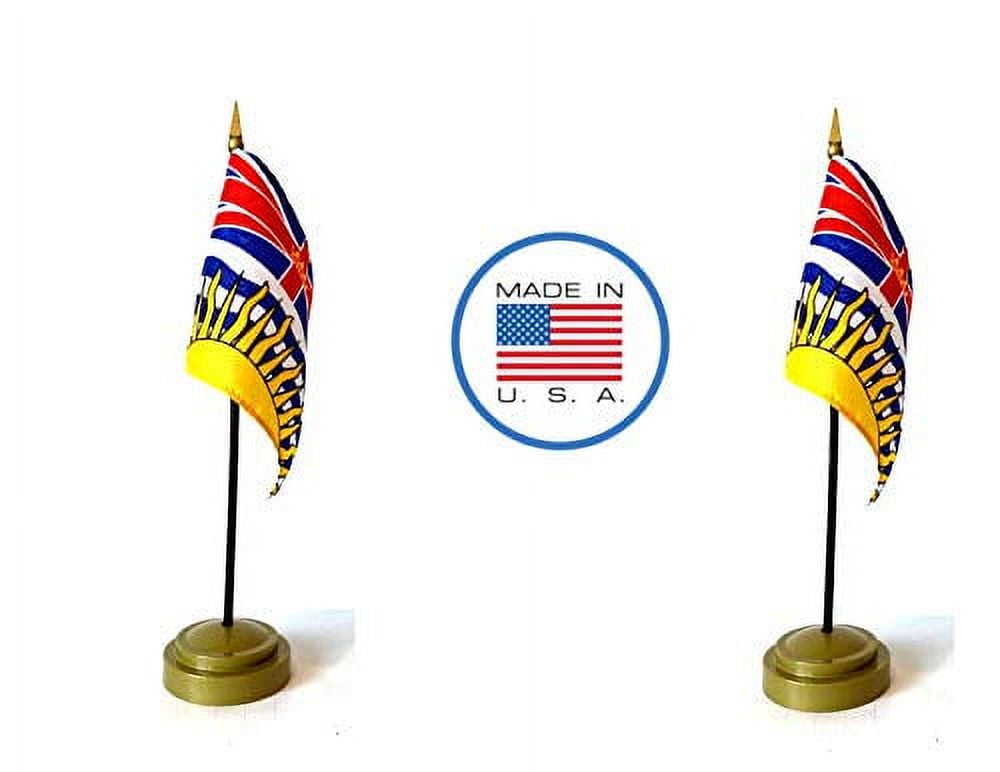 Made in The USA Flag Set. 2 British Colombia Rayon 4"x6" Miniature ...