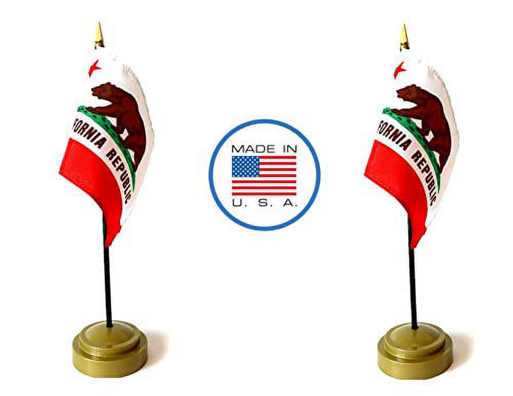 Made in The USA Flag Set. 2 California Rayon 4"x6" Miniature Office ...