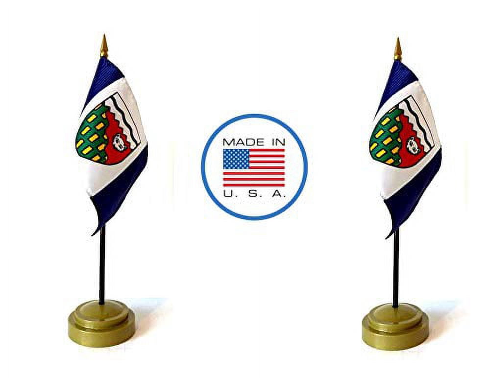 Made in The USA Flag Set. 2 Northwest Territories Rayon 4"x6" Miniature ...