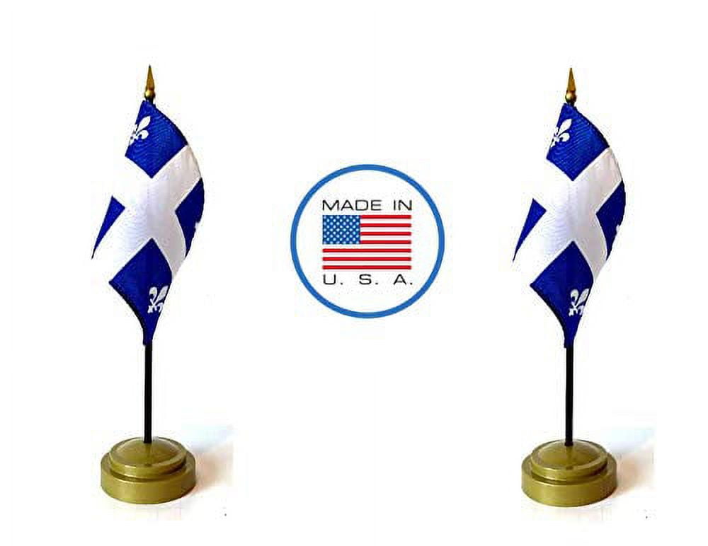 Made in The USA Flag Set. 2 Quebec Rayon 4"x6" Miniature Office Desk ...