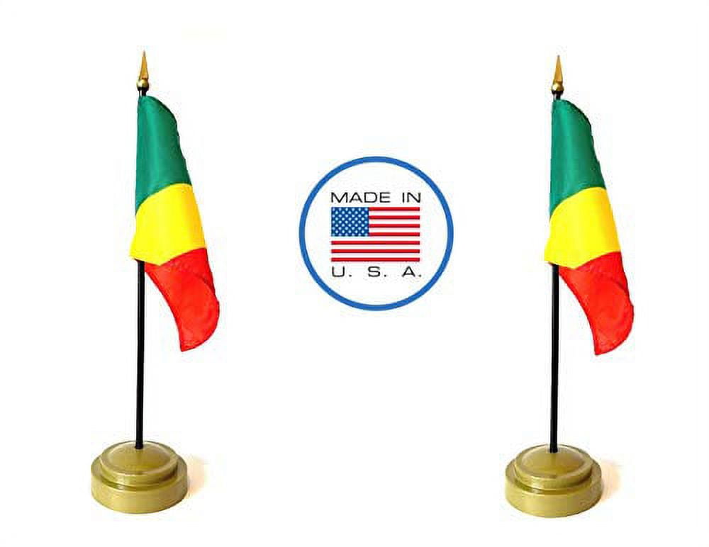 2 Republic of The Congo Miniature Desk & Hand Waving Flags Set ...