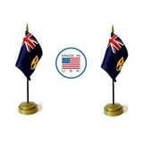 2 Turks and Caicos Miniature Desk & Hand Waving Flags Set - Includes 2 ...