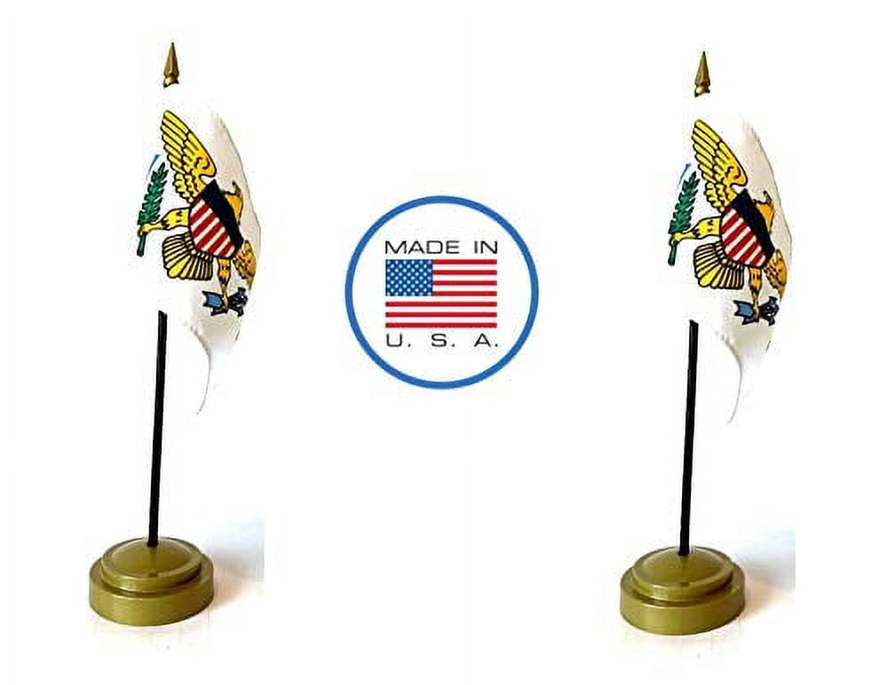 2 US Virgin Islands Miniature Desk & Hand Waving Flags Set - Includes 2 ...