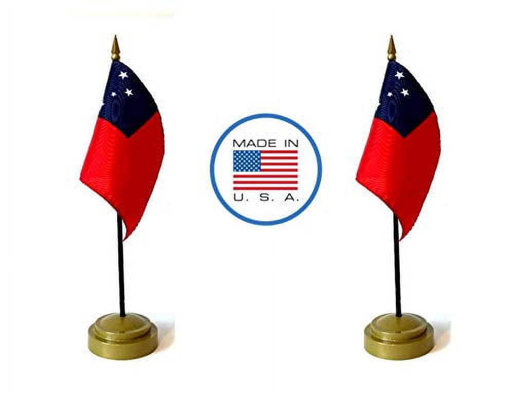 2 Western Samoa Miniature Desk & Hand Waving Flags Set - Includes 2 ...