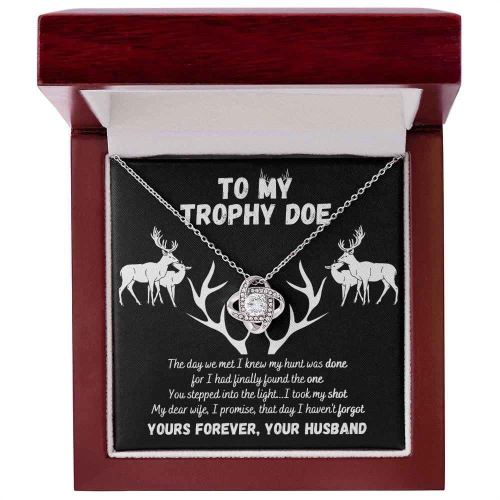Made To My Trophy Doe Beauty Necklace Gift Set for Wife - Love Knot ...