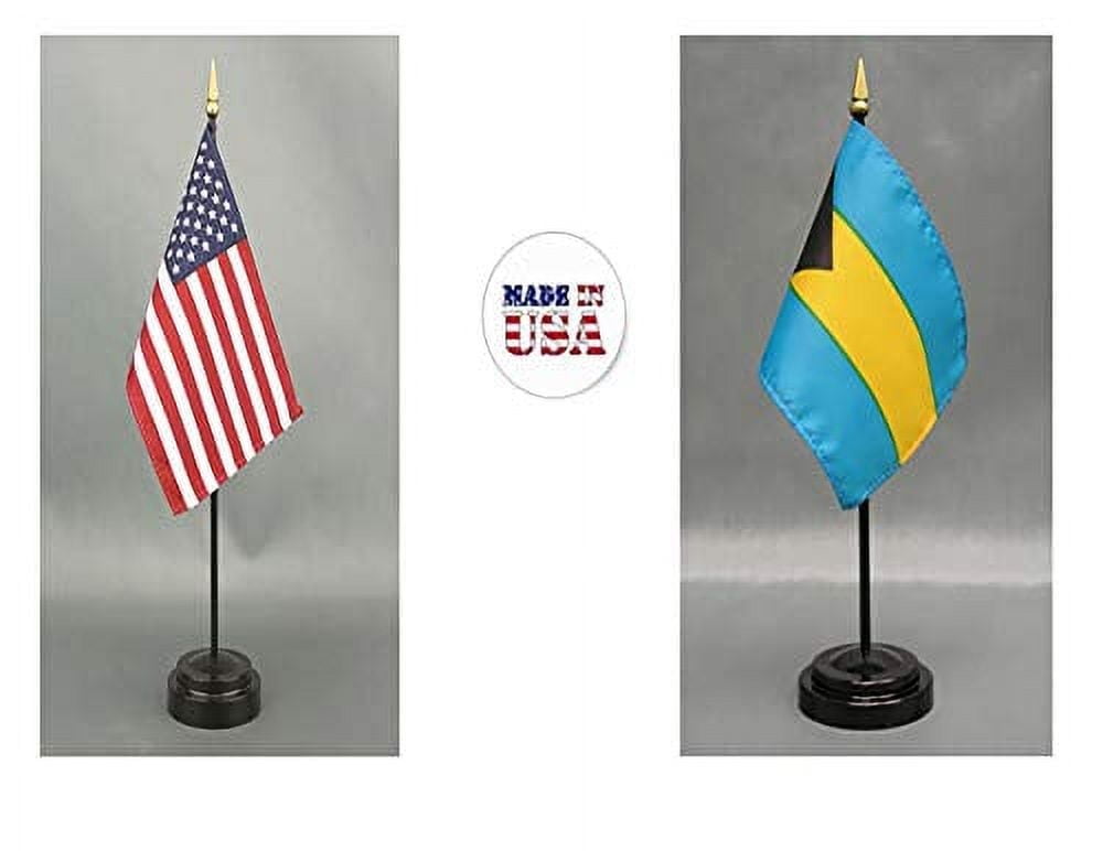 Made in The USA. 1 American and 1 Bahamian Rayon 4"x6" Office Desk ...