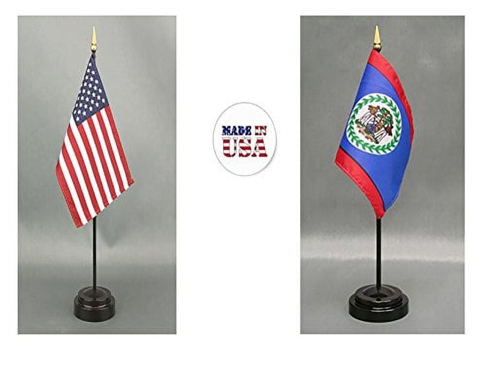 Made in The USA. 1 American and 1 Belize Rayon 4"x6" Miniature Office ...