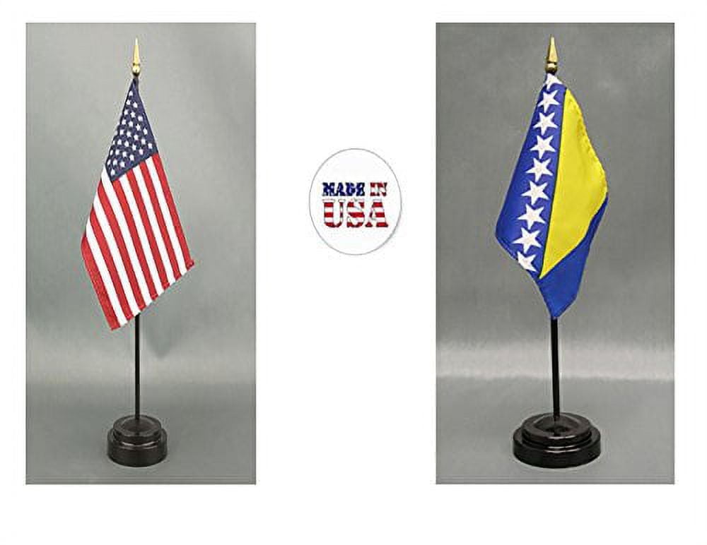 Made in The USA. 1 American and 1 Bosnia Herzegovina Rayon 4"x6 ...