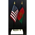 Afghanistan Table Flag Set; One USA and International Rayon 4x6 inch ...