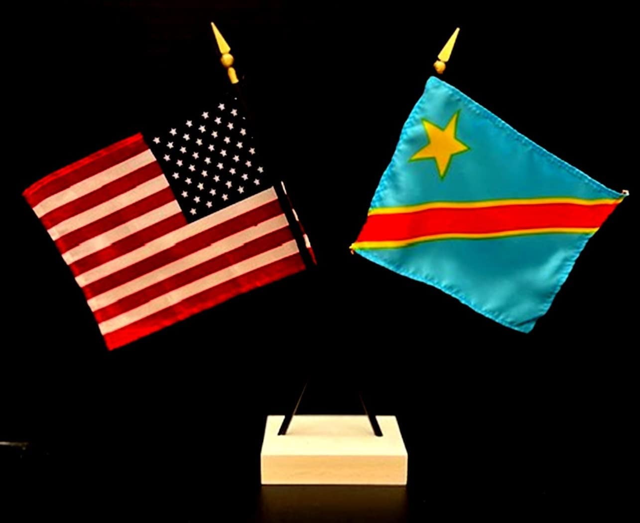 Democratic Republic of Congo Desk Flag Set; Contains One USA and One ...