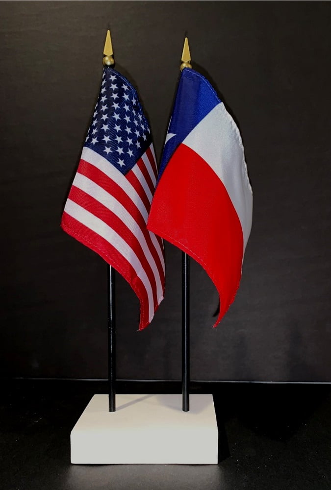 Made in USA. 1 American and 1 US State Miniature Rayon 4"x6" Office ...