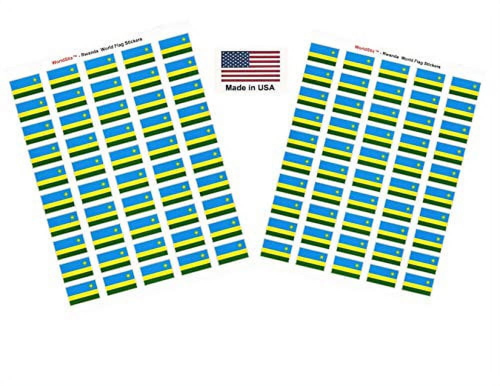 Made in USA! 100 Country Flag 1.5" x 1" Self Adhesive World Flag ...