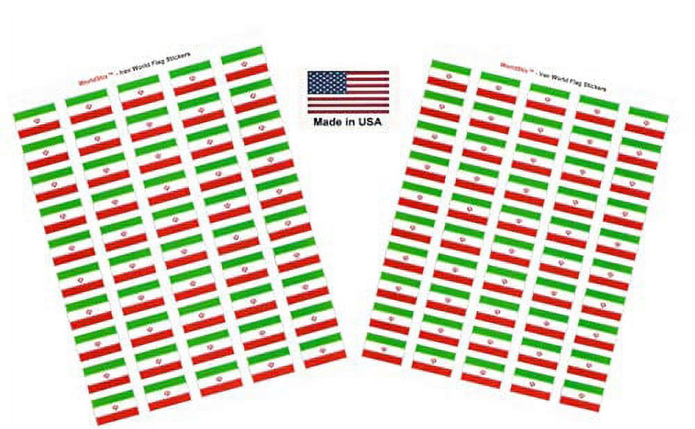Made in USA! 100 Country Flag 1.5" x 1" Self Adhesive World Flag ...