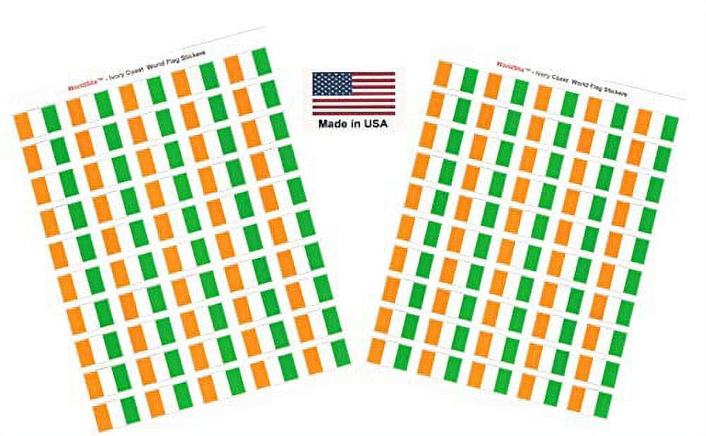 Made in USA! 100 Country Flag 1.5" x 1" Self Adhesive World Flag ...