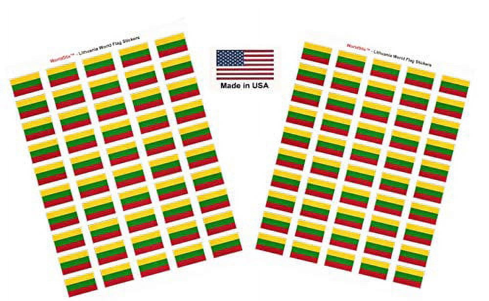 Made in USA! 100 Country Flag 1.5" x 1" Self Adhesive World Flag ...