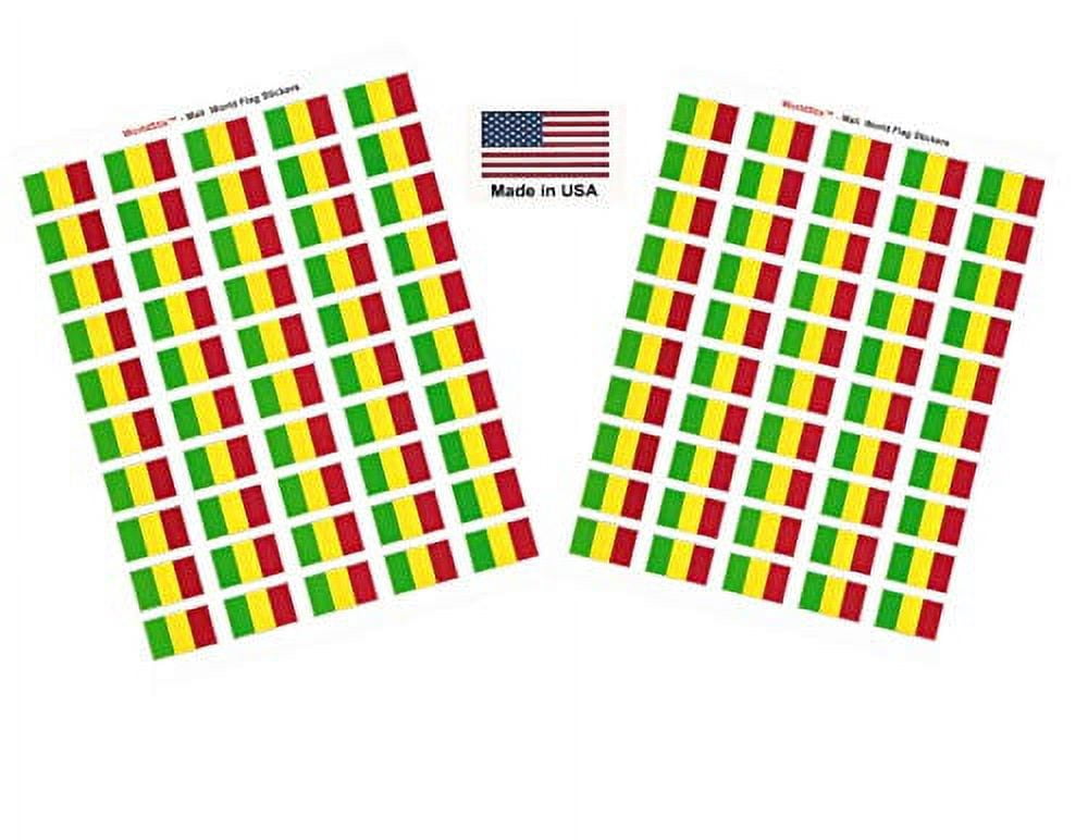 Made in USA! 100 Country Flag 1.5" x 1" Self Adhesive World Flag ...