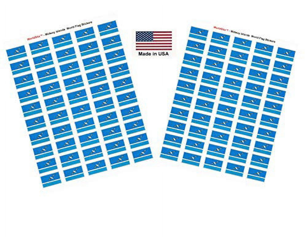 Made in USA! 100 Country Flag 1.5" x 1" Self Adhesive World Flag ...
