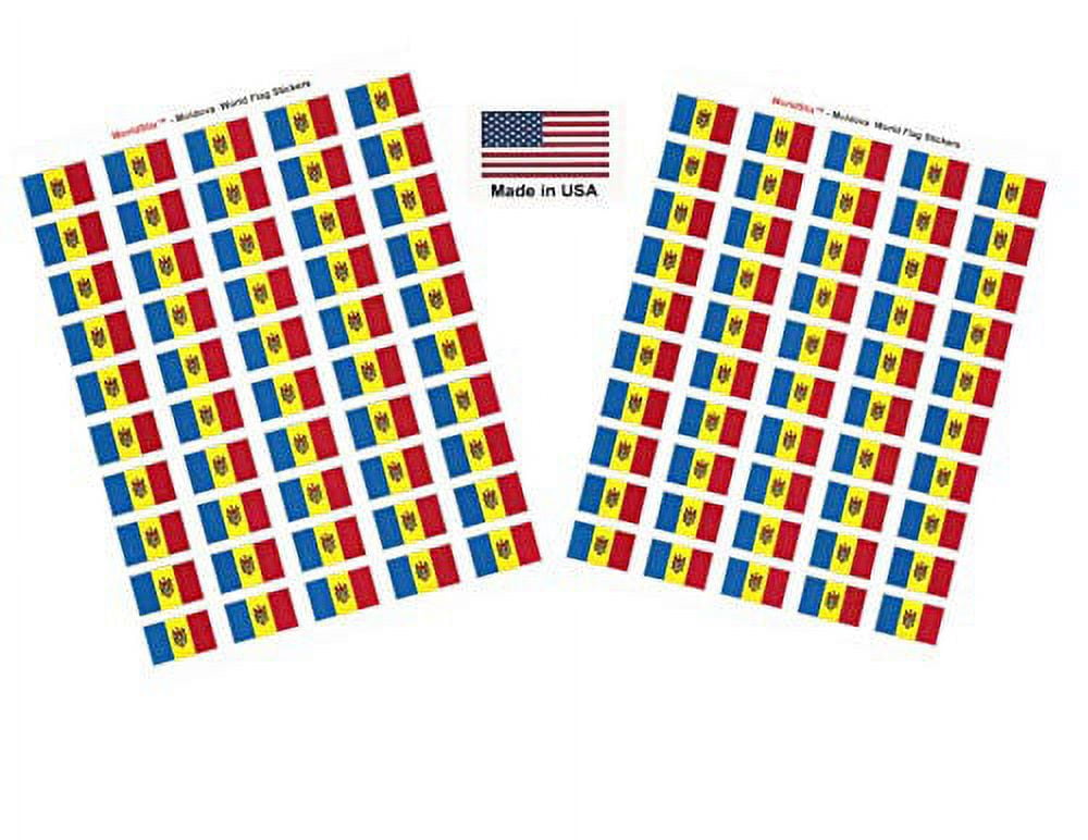 Made in USA! 100 Country Flag 1.5" x 1" Self Adhesive World Flag ...