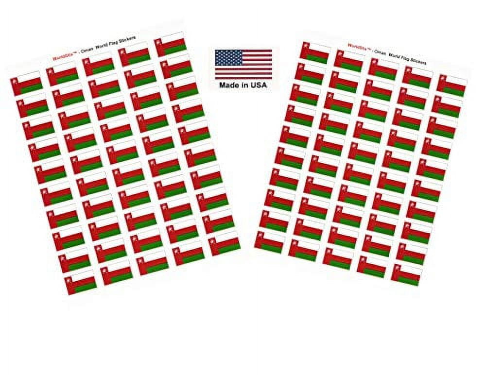 Made in USA! 100 Country Flag 1.5" x 1" Self Adhesive World Flag ...