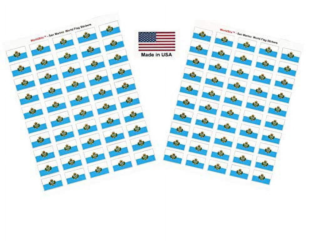 Made in USA! 100 Country Flag 1.5" x 1" Self Adhesive World Flag ...