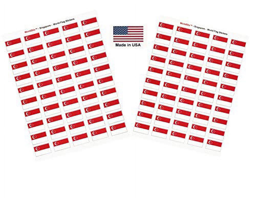 Made in USA! 100 Country Flag 1.5" x 1" Self Adhesive World Flag ...