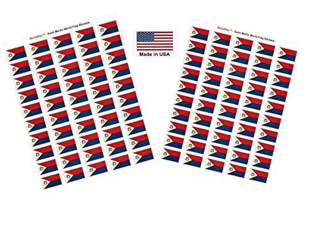 Made in USA! 100 Country Flag 1.5" x 1" Self Adhesive World Flag ...