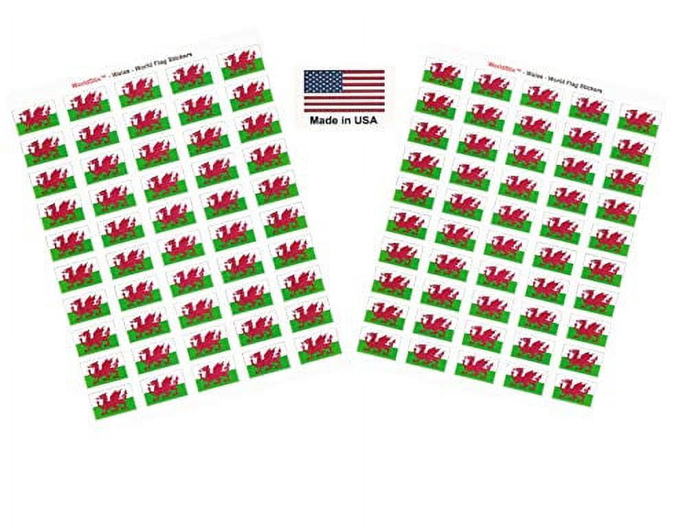Made in USA! 100 Country Flag 1.5" x 1" Self Adhesive World Flag ...