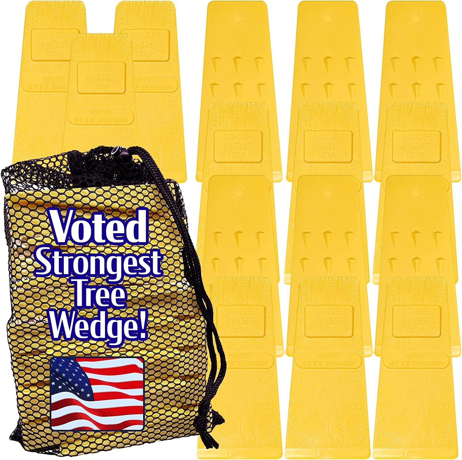 Made in The USA! - 5.5" Yellow Spiked Tree Wedges for Tree Cutting ...