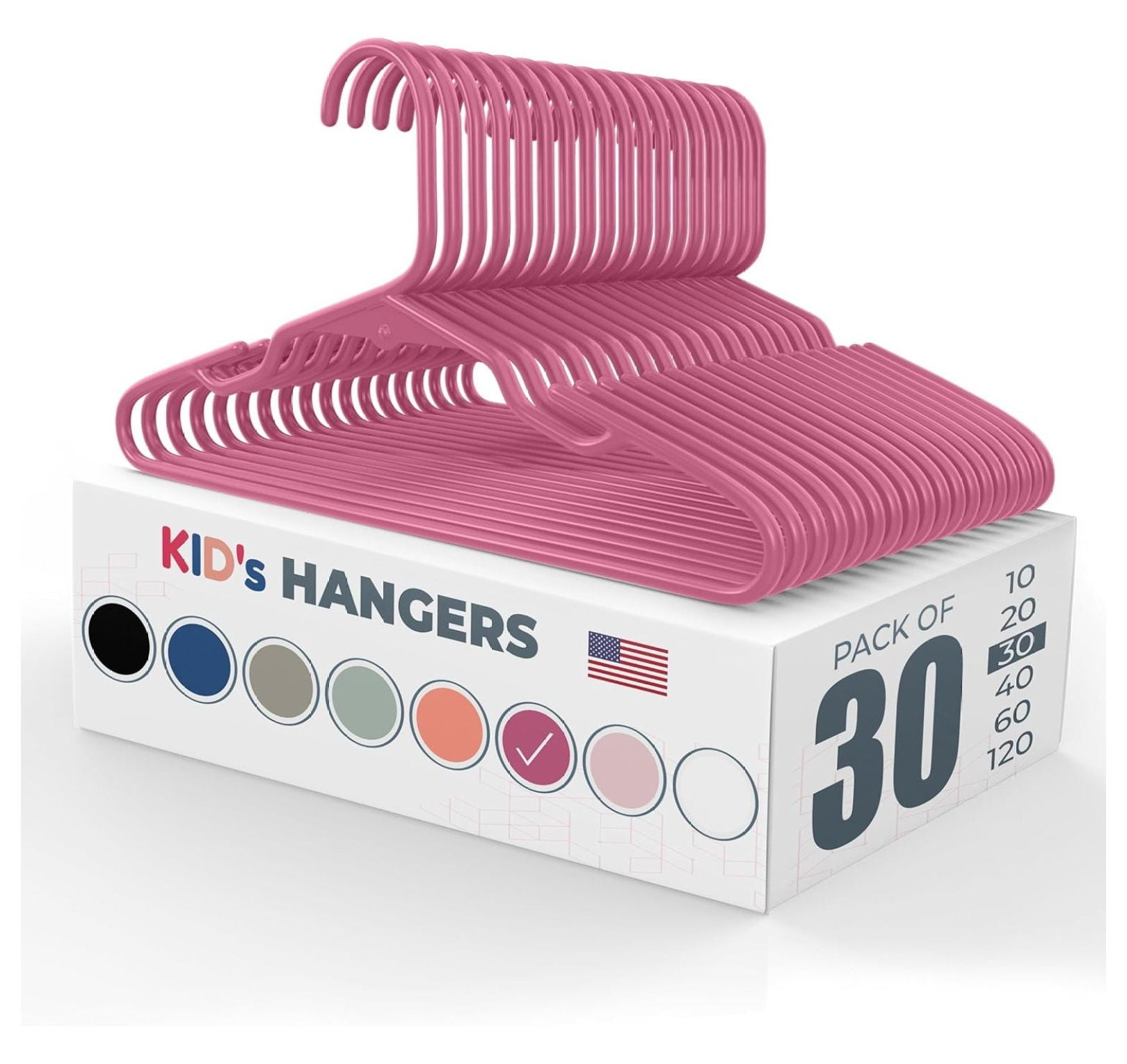Made in USA Baby Hangers, Kids Hangers for Children's Clothes, Toddler ...