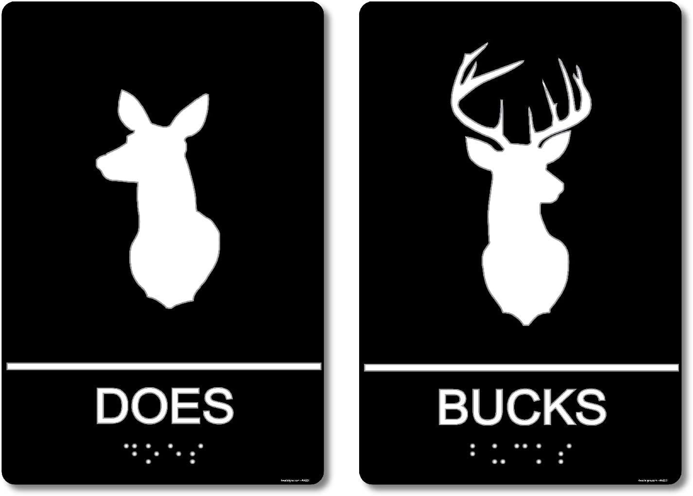 Made in The USA – “Country Bathroom 2 Pack" - Does & Deer Themed ...