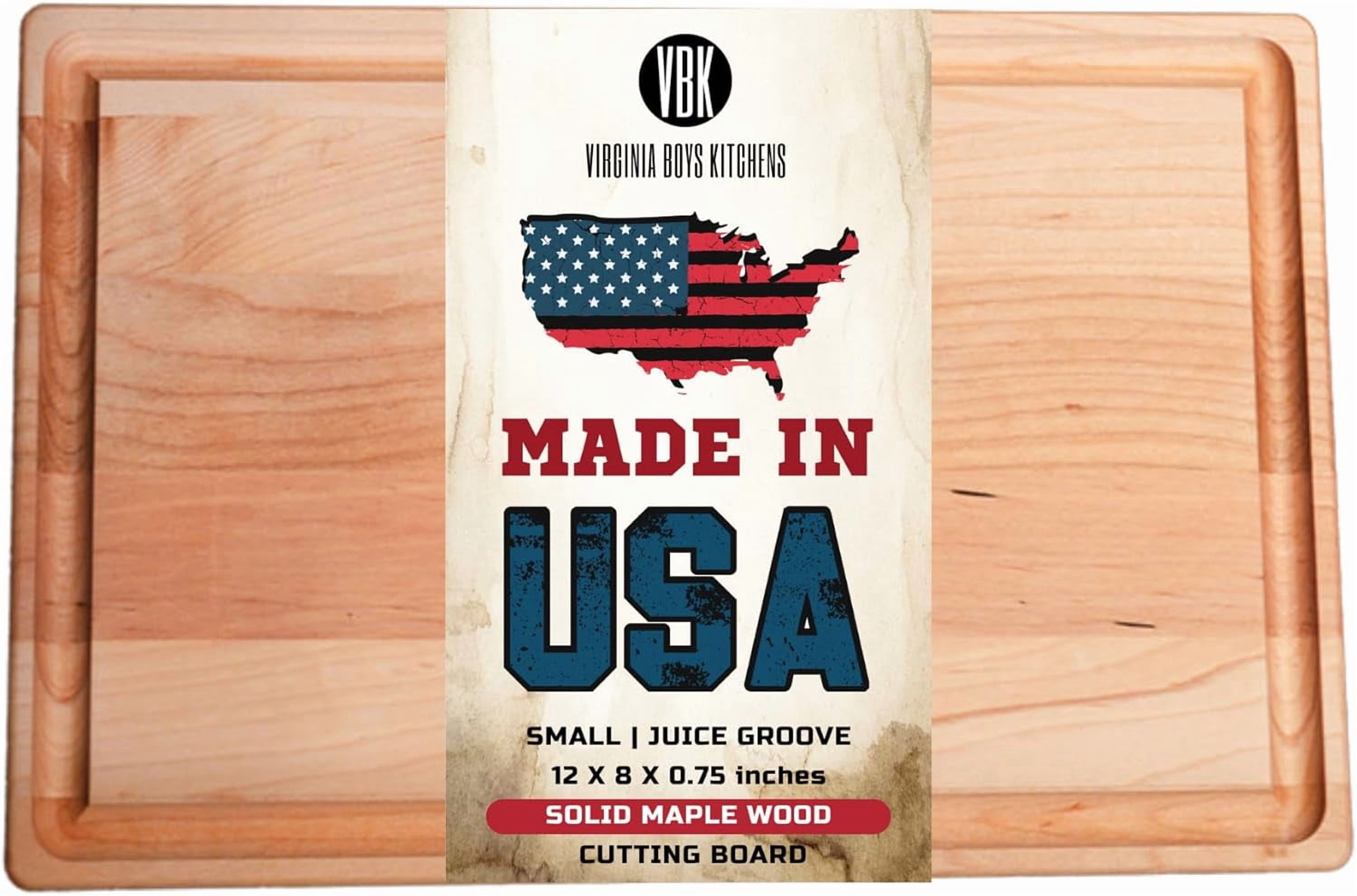 Made in USA Solid Maple Wood Cutting Board by - Butcher Block Wooden ...