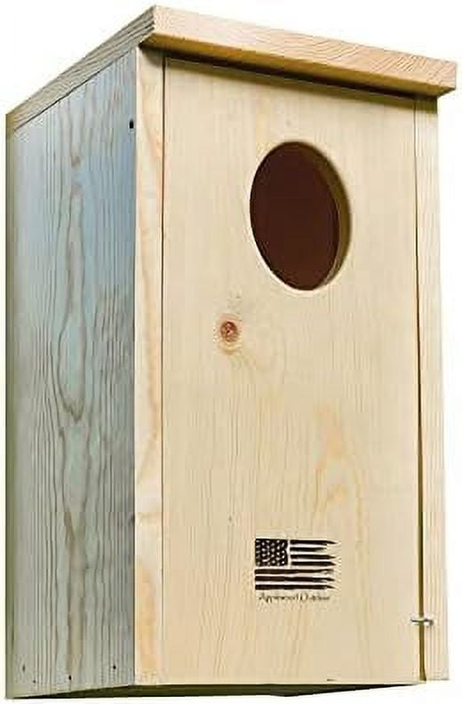 Made in USA, Wood Owl House with Oval Opening, Kestrel Bird Houses for ...