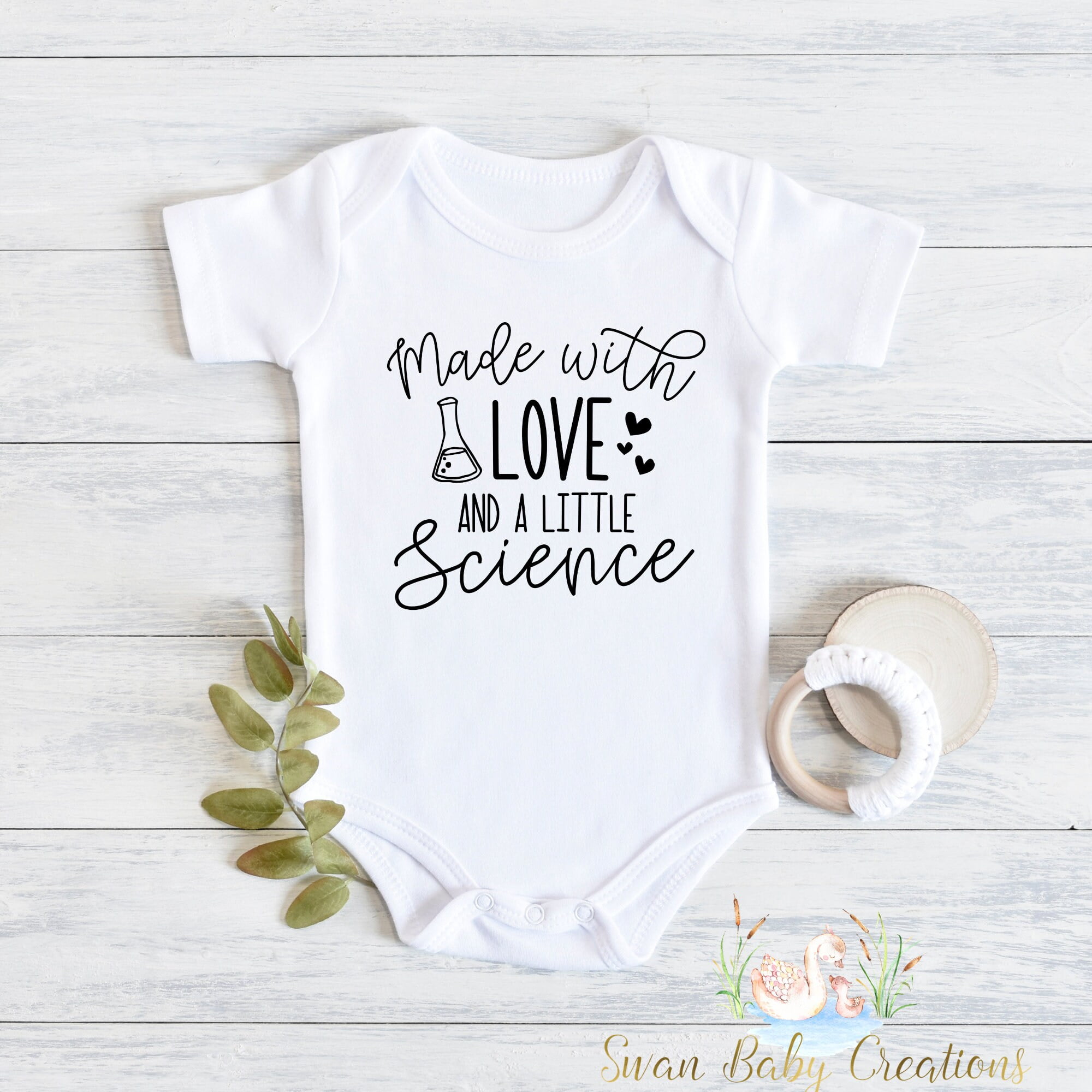 Made With Lots Of Love And A Little Science S Bodysuitpregnancy Announcementivf Baby After ...