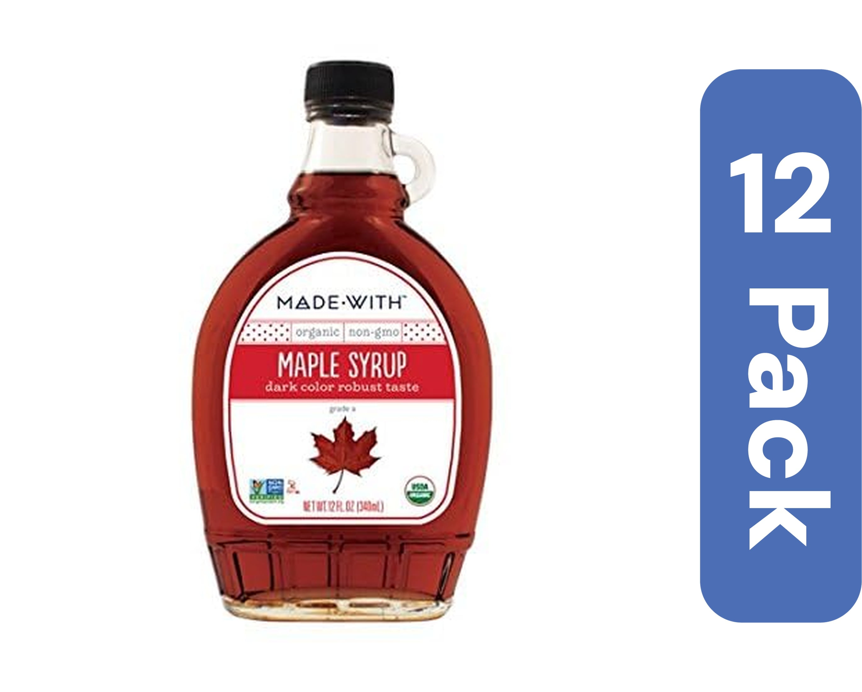 Made With Organic Grade A Dark Maple Syrup 12 fl oz (Pack Of 12 ...