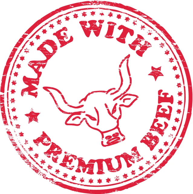 Made With Premium Beef Food Red Rubber Stamp Car Sticker Phone Decal ...