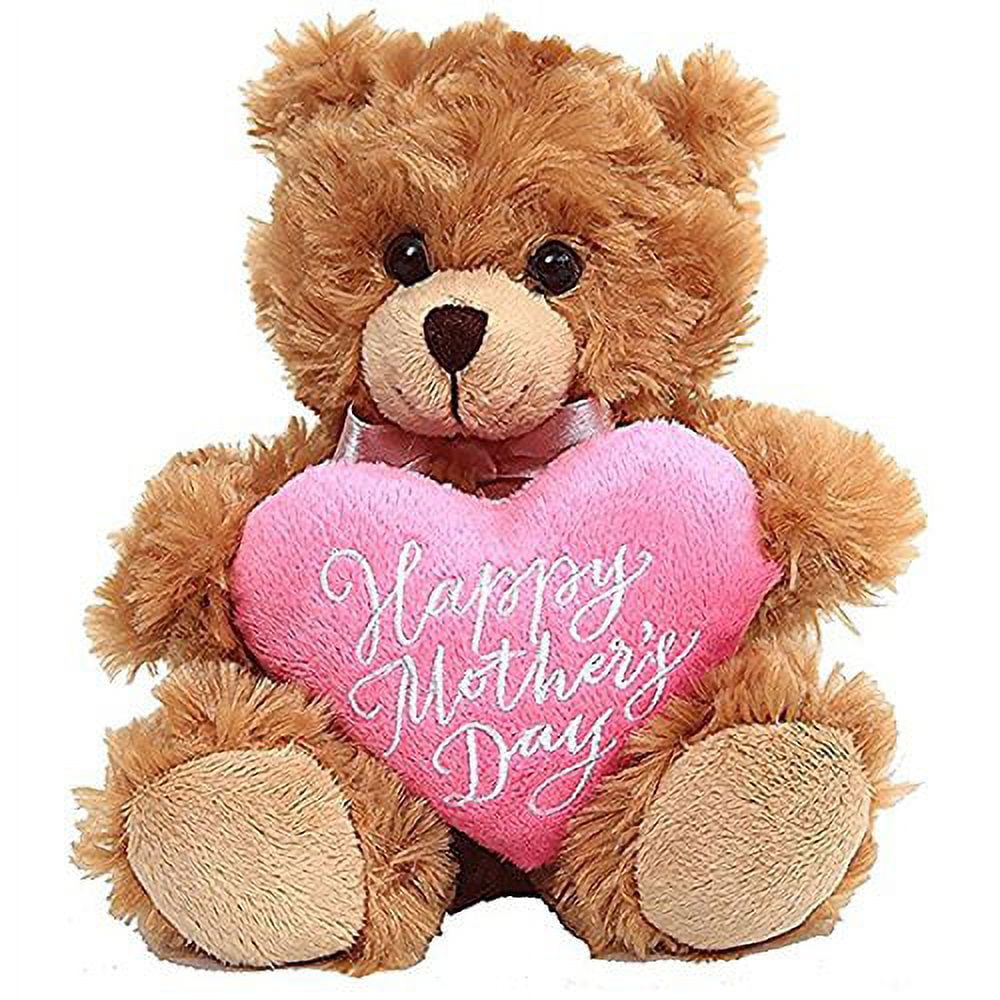 Made by Aliens Plush Stuffed Animal Mocha Heart Bear - Holding a ...