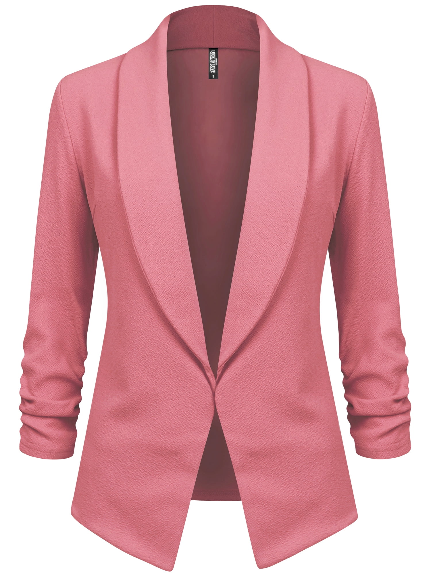 Made By Johnny Womens 3 4 Sleeve Blazer Open Front Cardigan Jacket