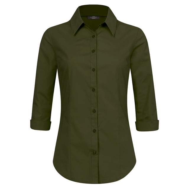 Made by Johnny Women's 3/4 Sleeve Tailored Button Down Shirts XL NEW ...