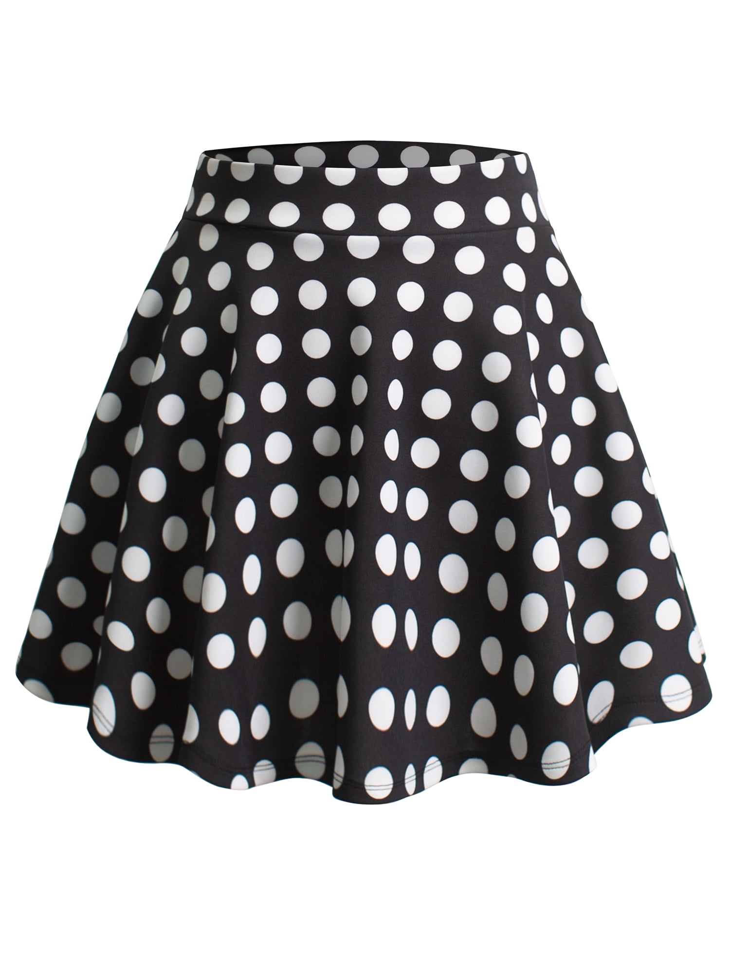 Made by Johnny Women's Basic Versatile Stretchy Flared Skater Skirt S ...