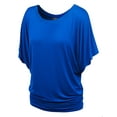 Made by Johnny Women's Boat Neck Short Sleeve Dolman Drape Top L COBALT_BLUE - Walmart.com