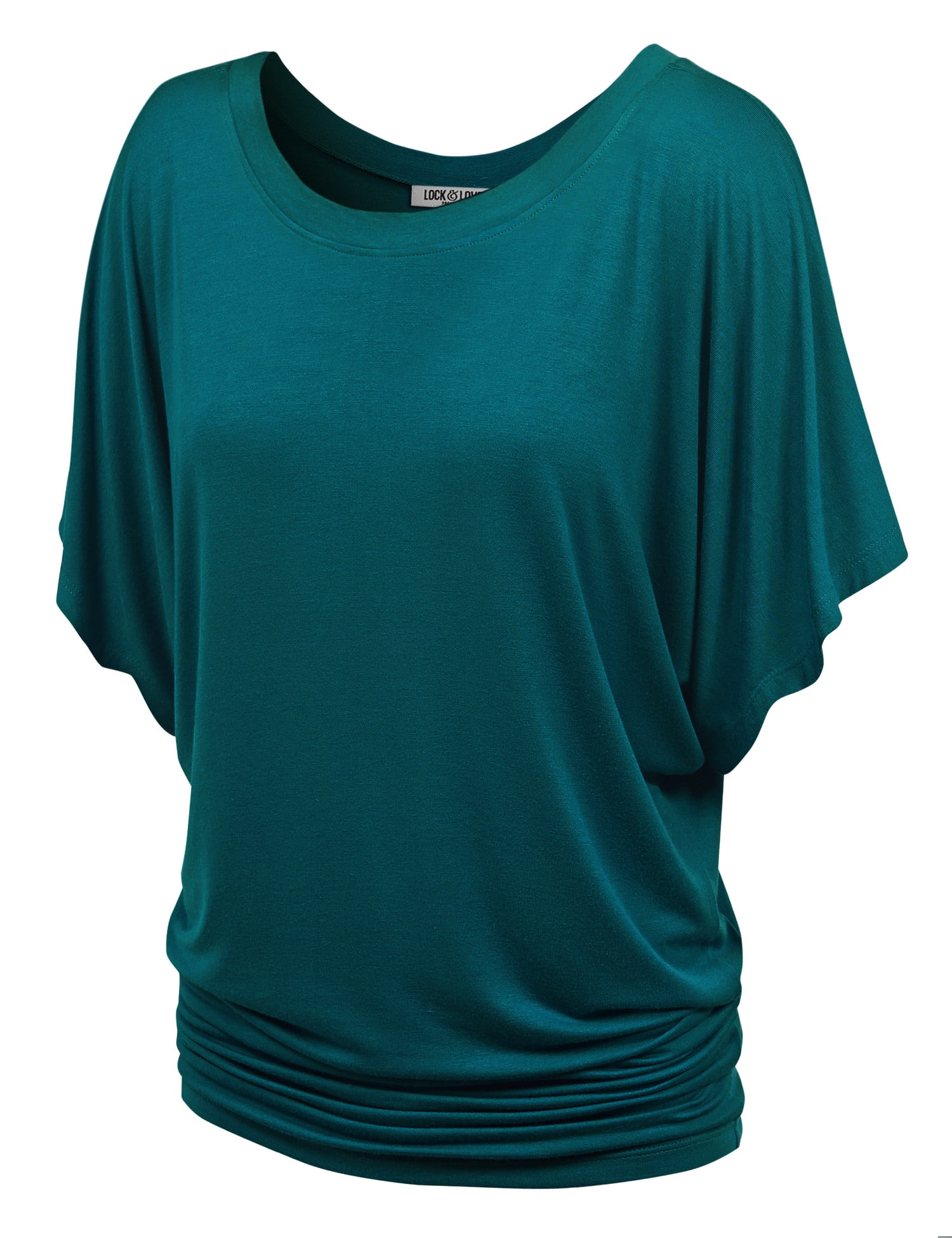 Made by Johnny Women's Boat Neck Short Sleeve Dolman Drape Top XXXXXL TEAL - Walmart.com