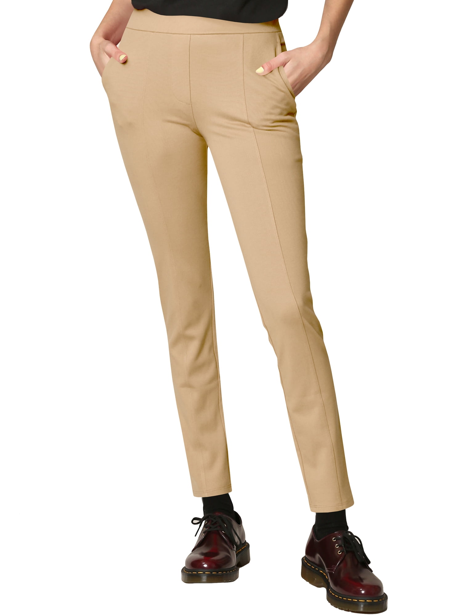 Made by Johnny Women's Casual Leggings Stretchy Work Ankle Pants Office ...
